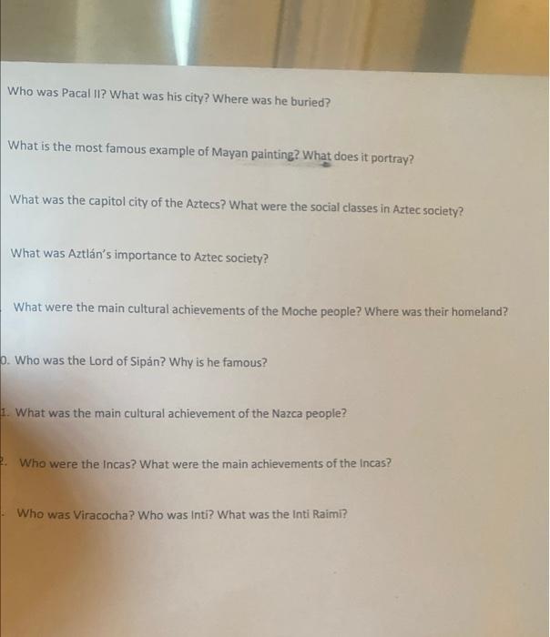 Who was Pacal II? What was his city? Where was he | Chegg.com