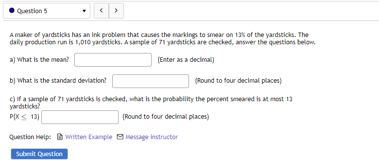 Solved A maker of yardsticks has an ink problem that causes | Chegg.com