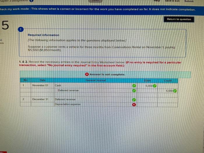 Solved hapter 3 assignmen Help Save & Exit Submit heck my | Chegg.com