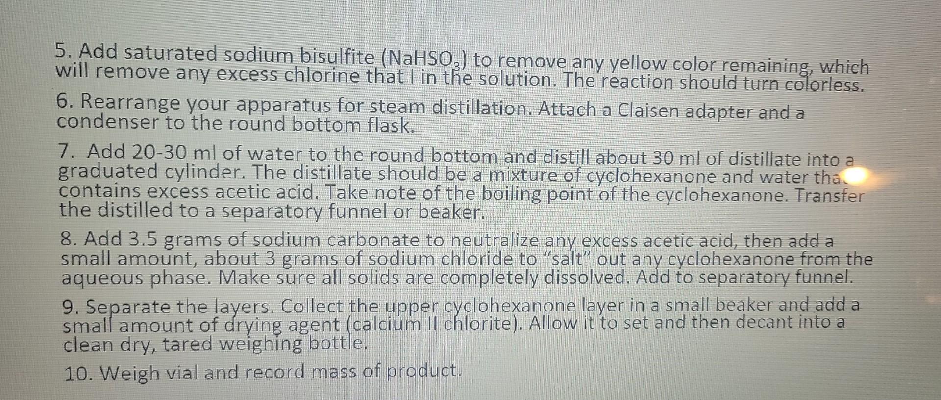 Solved 1. Add 5.00ml of cyclohexanol to a 100ml round bottom | Chegg.com