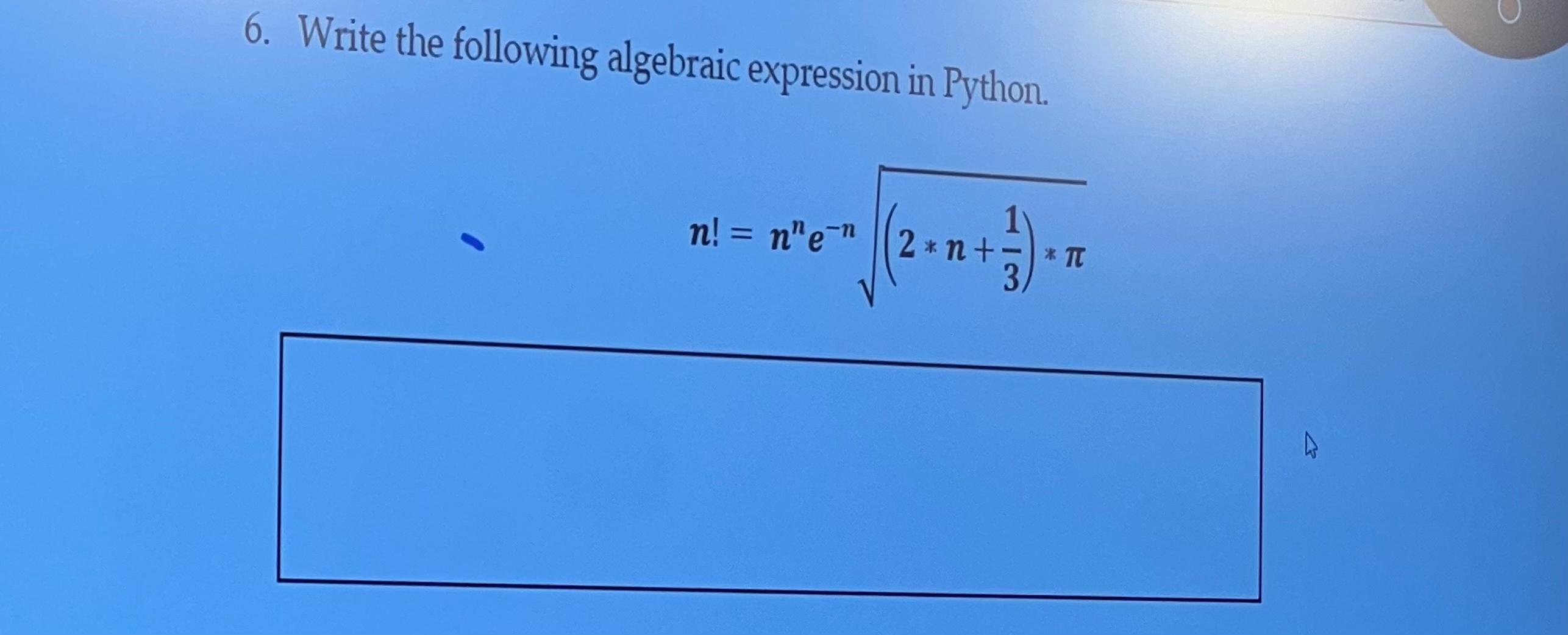 Solved Write the following algebraic expression in | Chegg.com