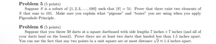 Solved Problem 5 (5 points) Suppose S is a subset of | Chegg.com