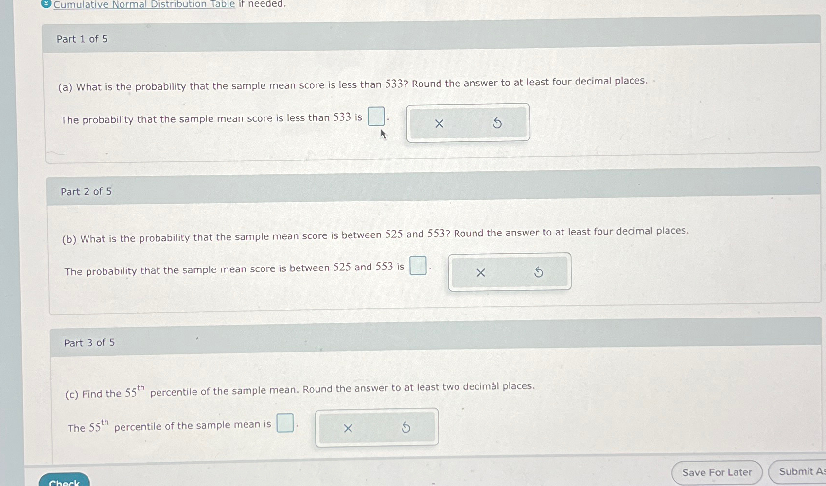Cumulative Normal Distribution Table if needed.Part 1 | Chegg.com