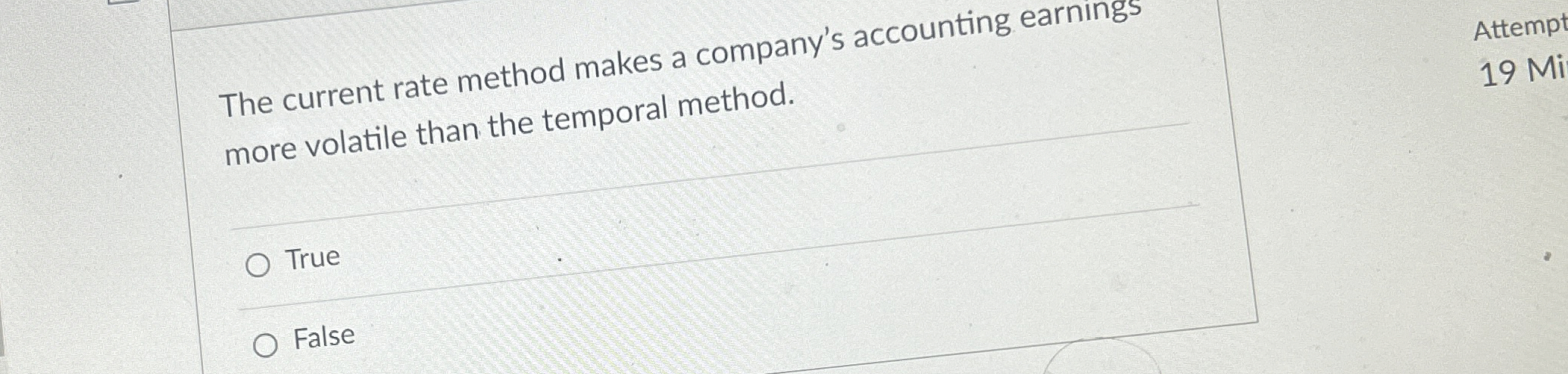 Solved The current rate method makes a company's accounting | Chegg.com