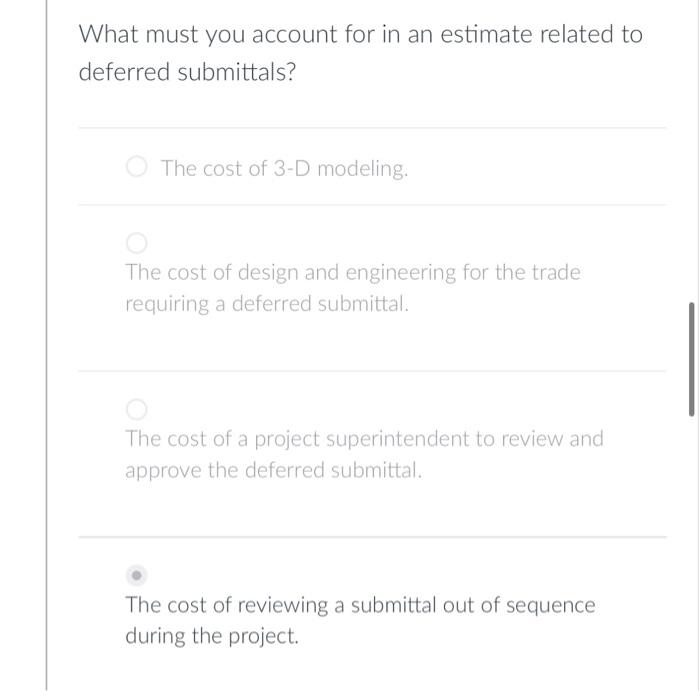 Solved What must you account for in an estimate related to | Chegg.com