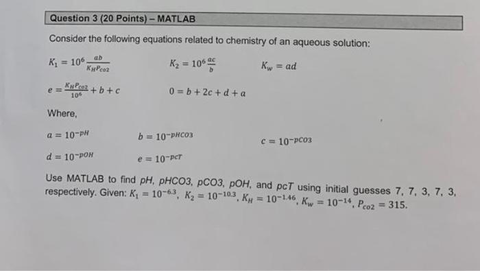 Solved Consider the following equations related to chemistry | Chegg.com