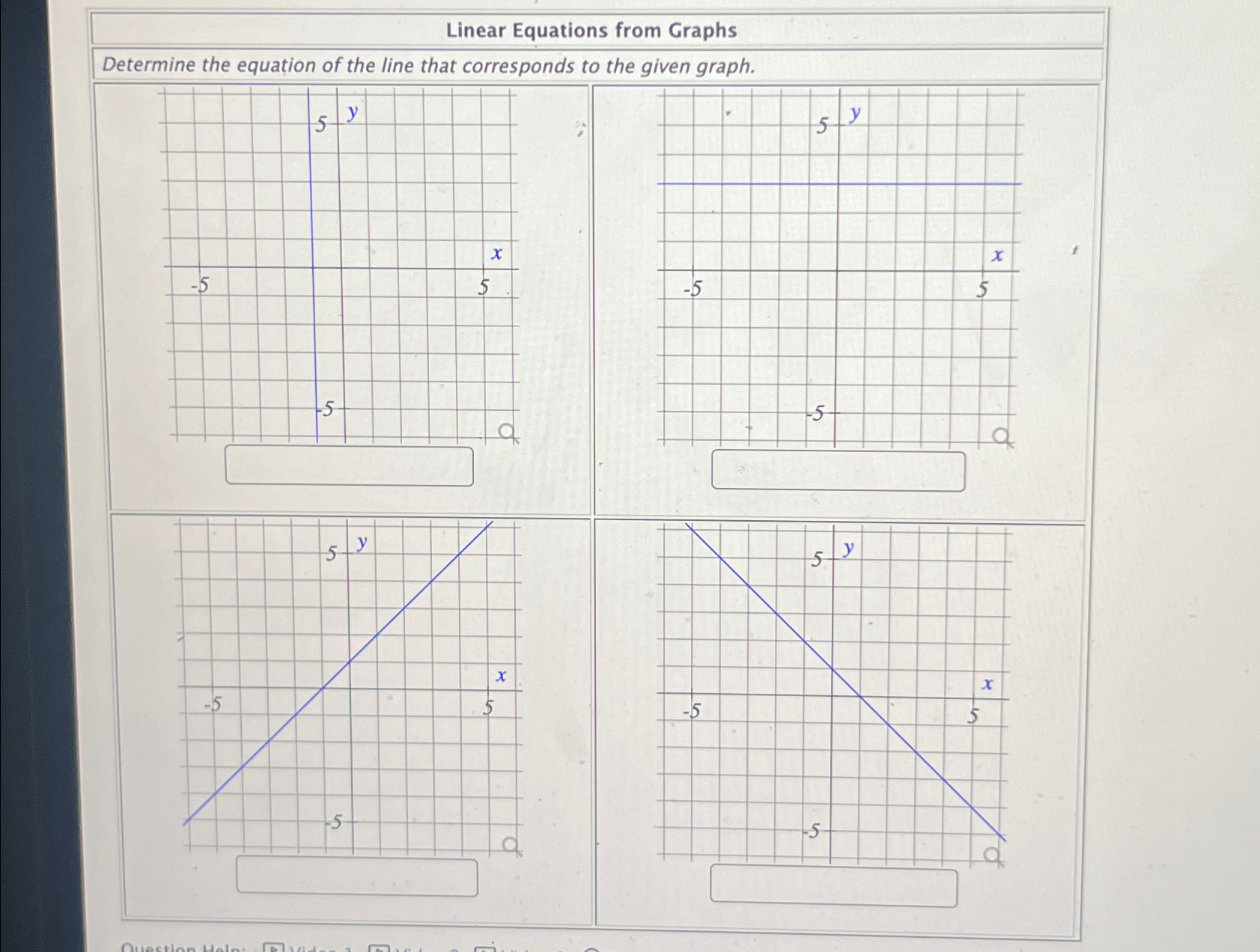 Solved Linear Equations from GraphsDetermine the equation of | Chegg.com
