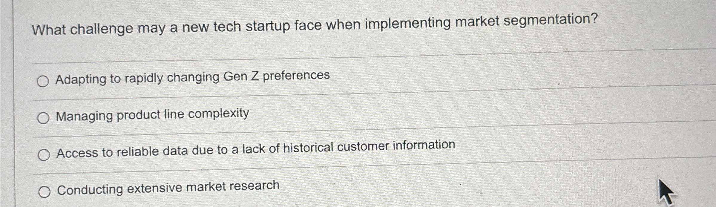 Solved What challenge may a new tech startup face when | Chegg.com