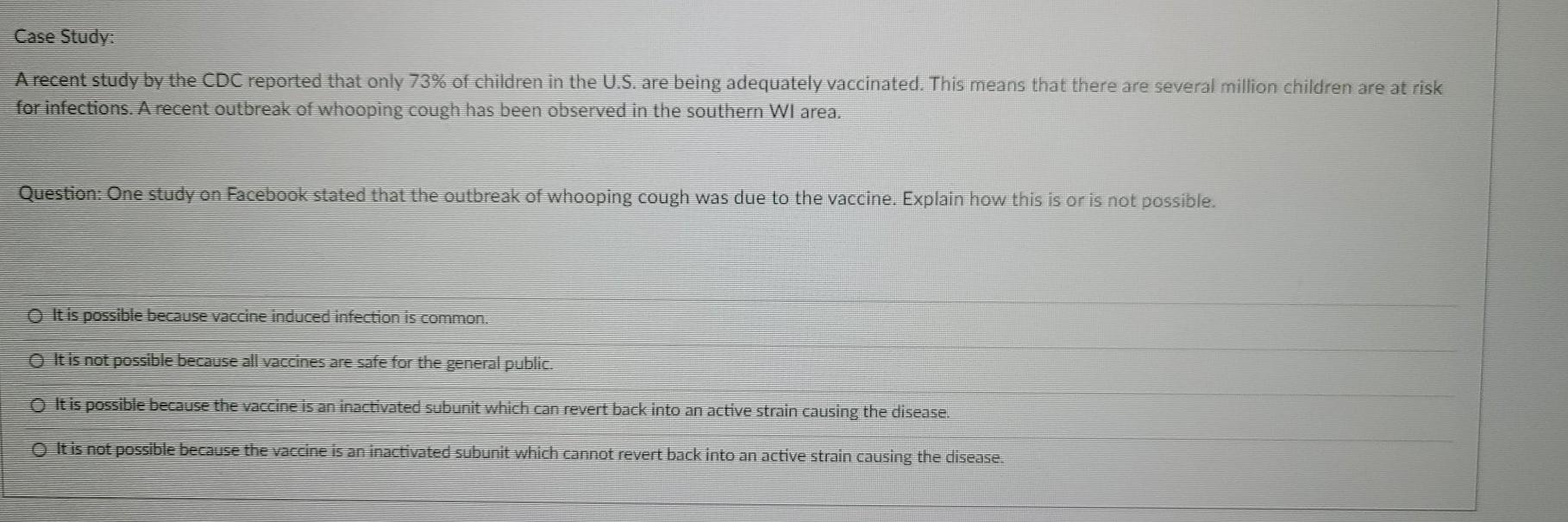 Solved Case Study: A recent study by the CDC reported that | Chegg.com