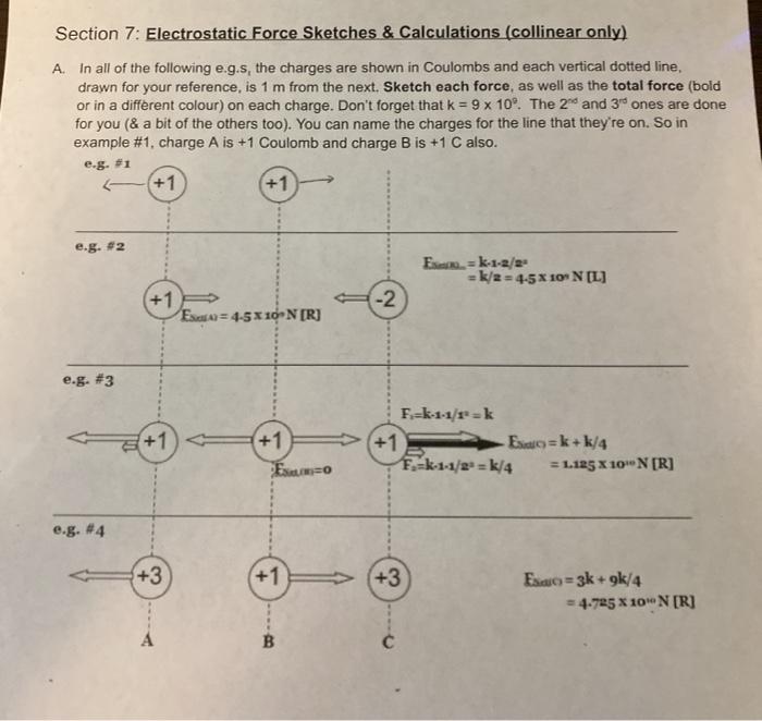 Solved Section 7: Electrostatic Force Sketches & | Chegg.com