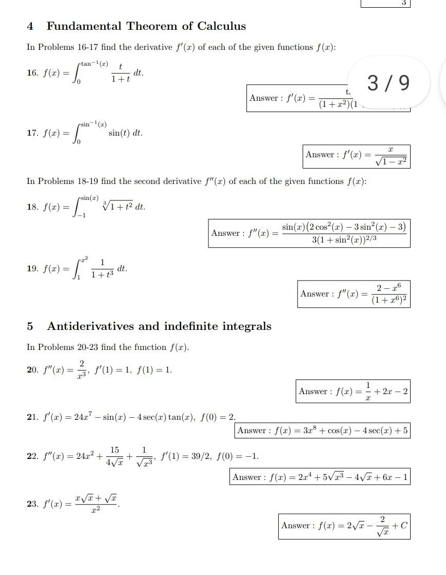 Solved 4 Fundamental Theorem of Calculus In Problems 16-17 | Chegg.com