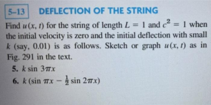 Solved DEFLECTION OF THE STRING Find u(x, 1) for the string | Chegg.com