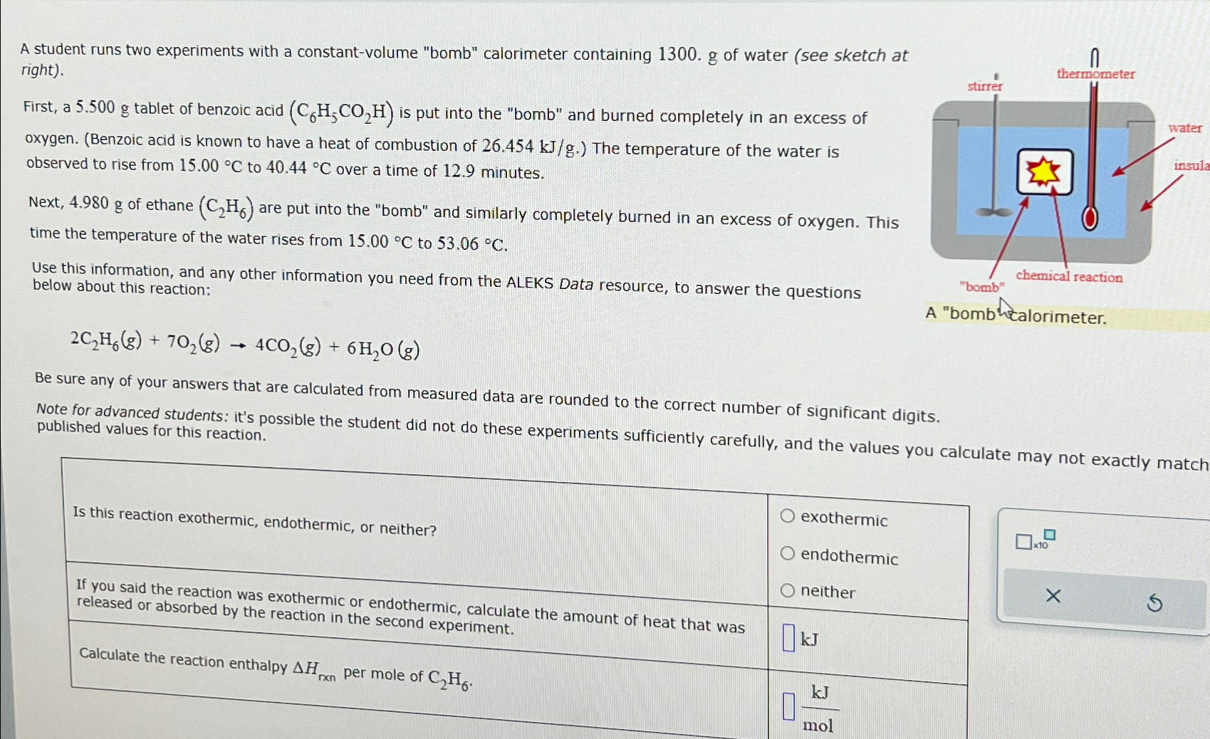 Solved A student runs two experiments with a constant-volume | Chegg.com