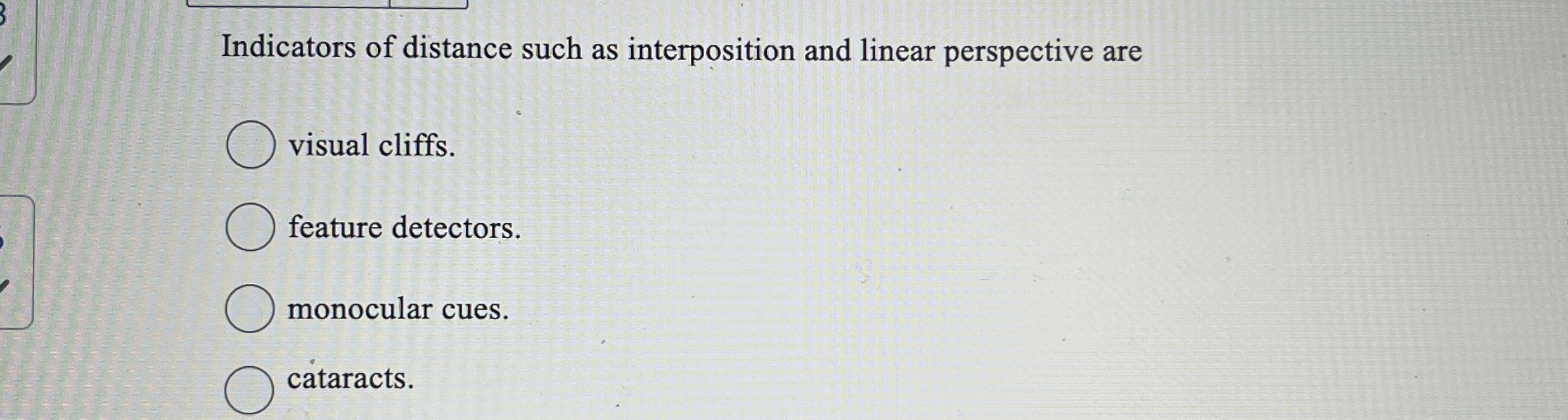 Solved Indicators of distance such as interposition and | Chegg.com