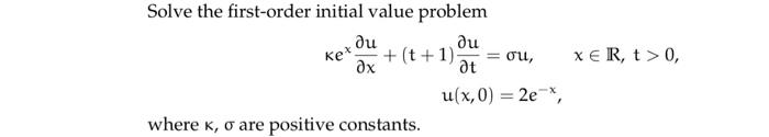 Solved Solve The First Order Initial Value Problem