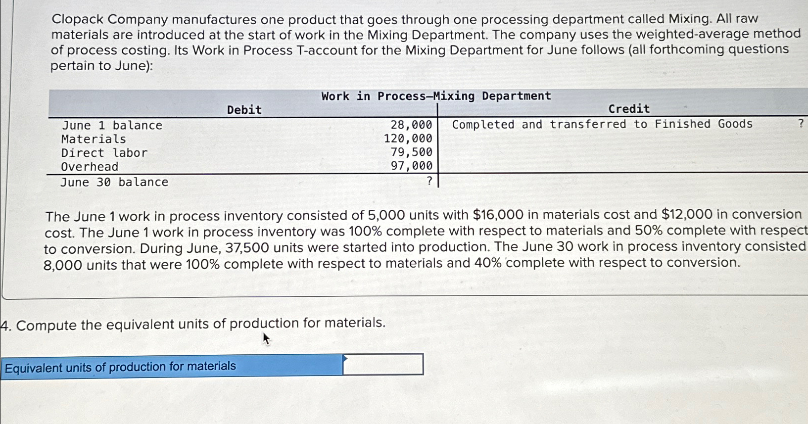 Solved Clopack Company manufactures one product that goes | Chegg.com