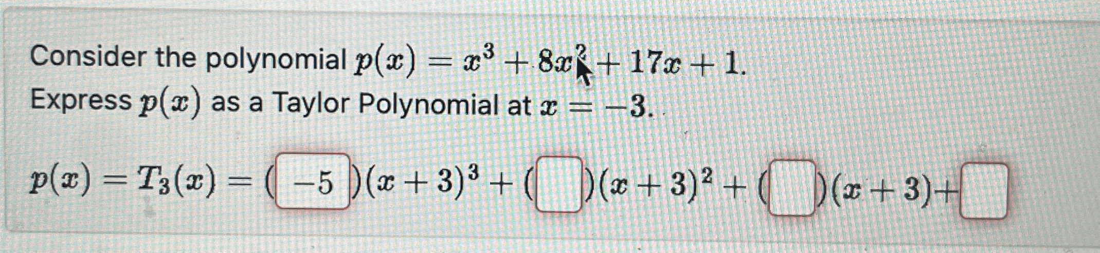 Solved Consider the polynomial p(x)=x3+8x2+17x+1.Express | Chegg.com