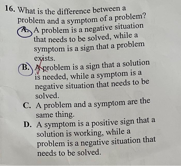 Solved What is the difference between a problem and a | Chegg.com