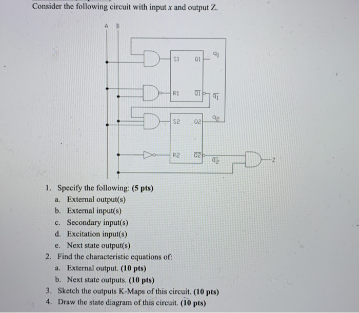 Consider the following circuit with input x and | Chegg.com