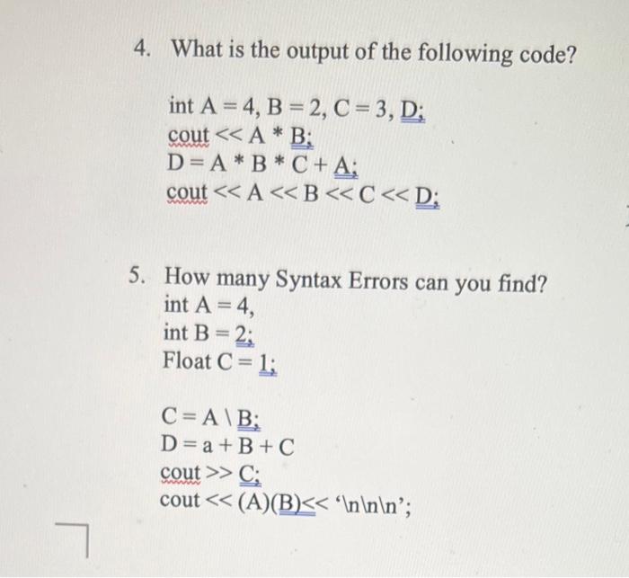 Solved Directions: Given the code, answer the questions | Chegg.com