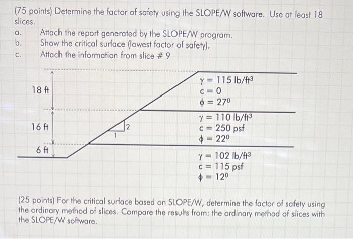 (75 points) Determine the factor of safety using the | Chegg.com