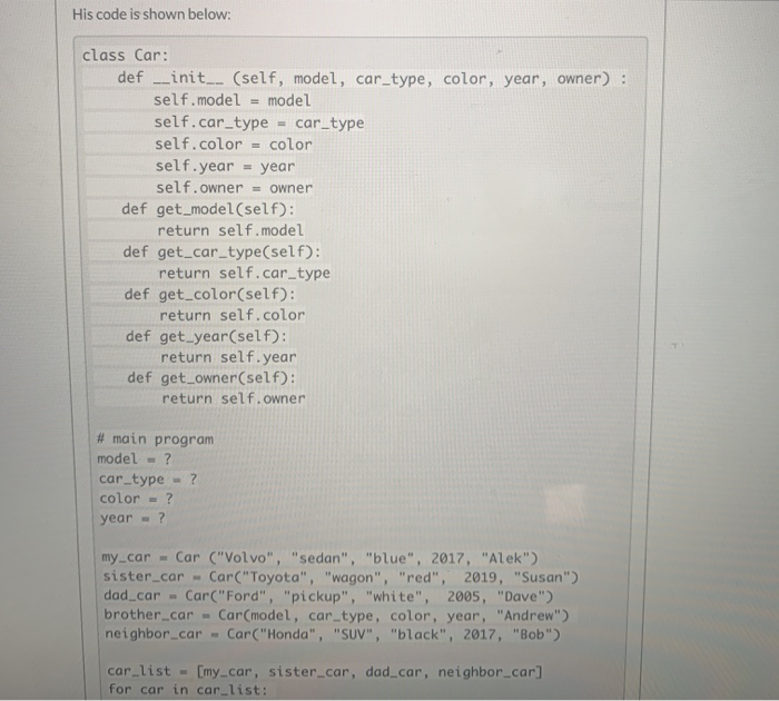 Solved Problem 3 Classes. Read the problem and answer the | Chegg.com