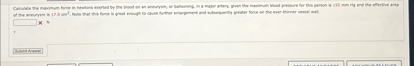 Solved Calculate the maximum force in newtons exerted by the | Chegg.com