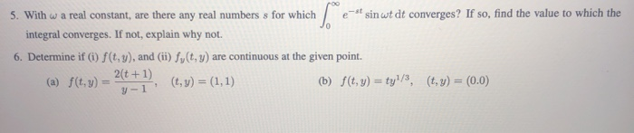 Solved 5. With w a real constant, are there any real numbers | Chegg.com