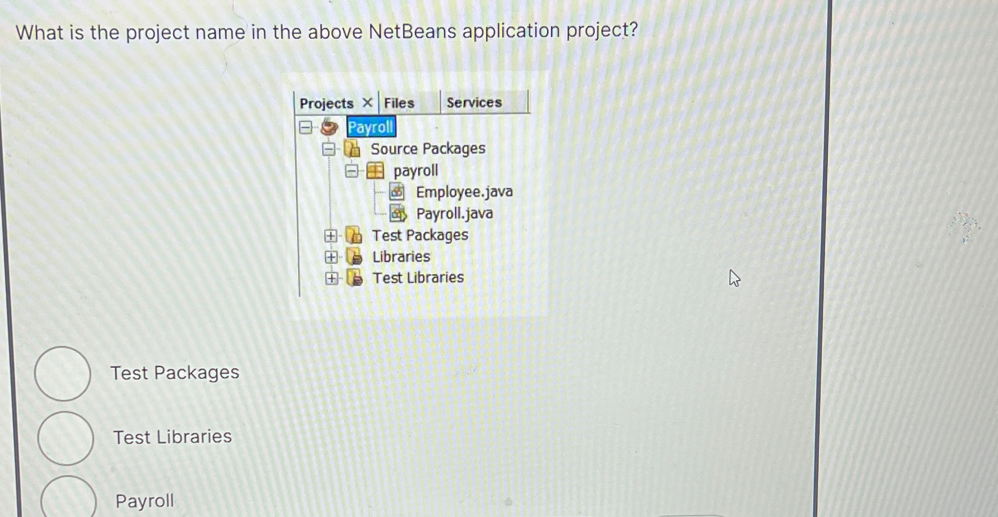 Solved What is the project name in the above NetBeans | Chegg.com