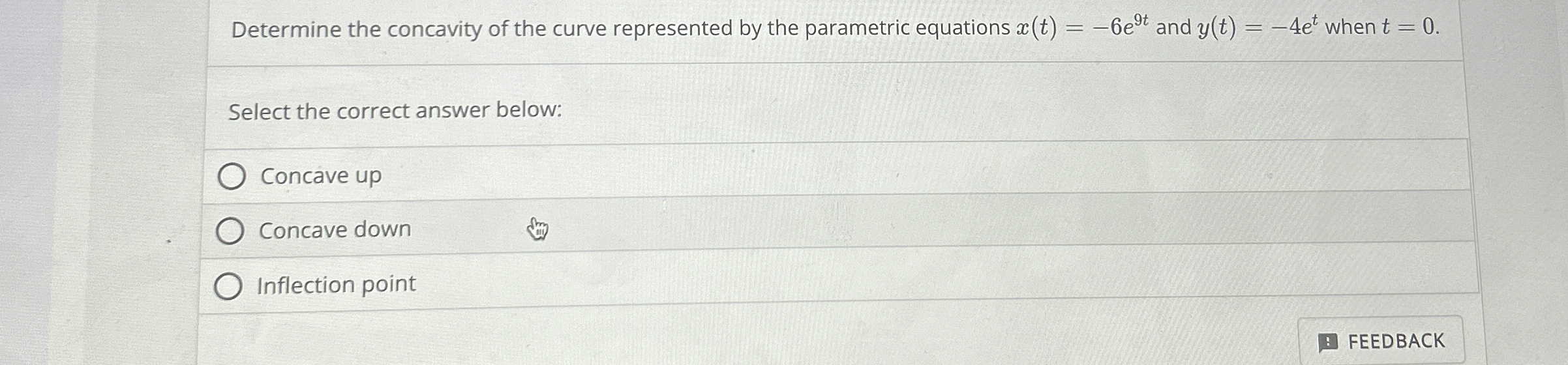 Solved Determine the concavity of the curve represented by | Chegg.com