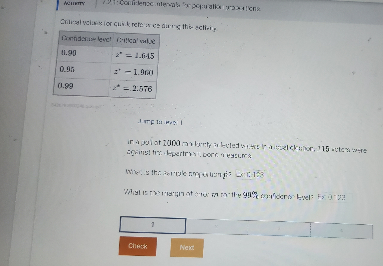 Solved ACTIVITY1.2.1: Confidence intervals for population | Chegg.com