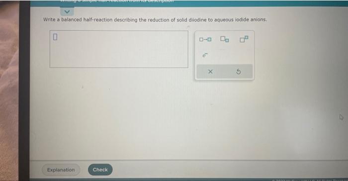 Solved Write A Balanced Half Reaction Describing The