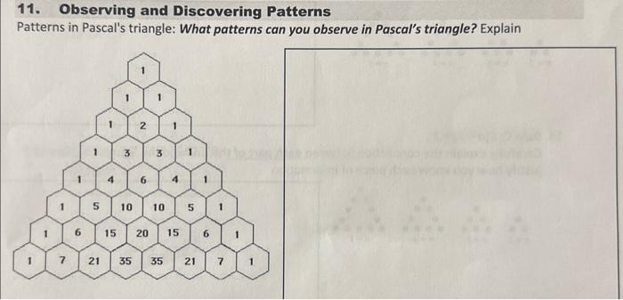 Solved 11. Observing and Discovering Patterns Patterns in | Chegg.com