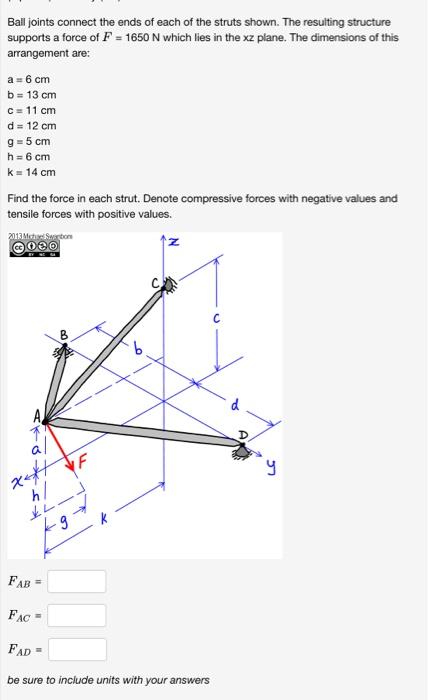 Solved Ball joints connect the ends of each of the struts | Chegg.com