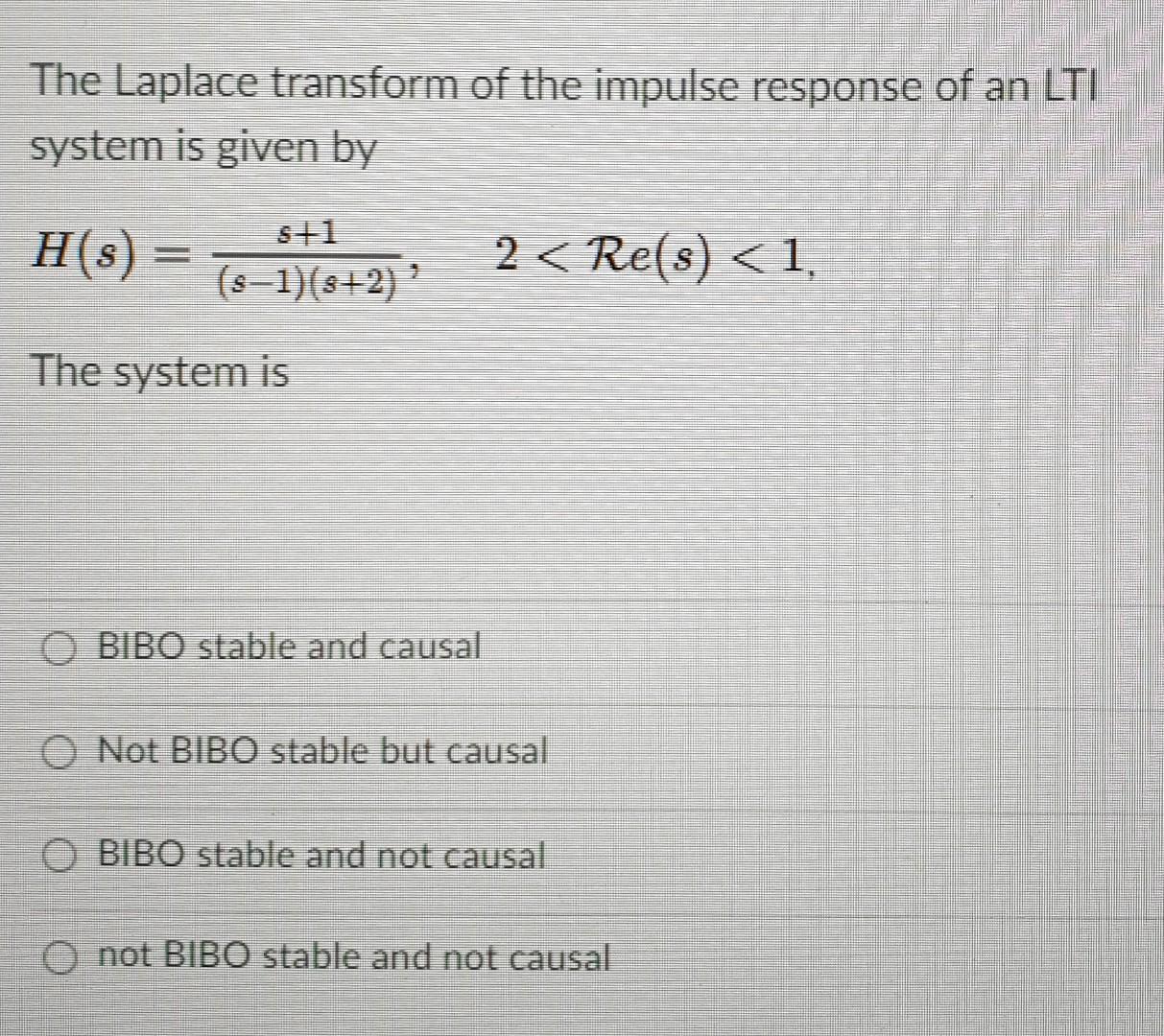 Solved The Laplace transform of the impulse response of an | Chegg.com