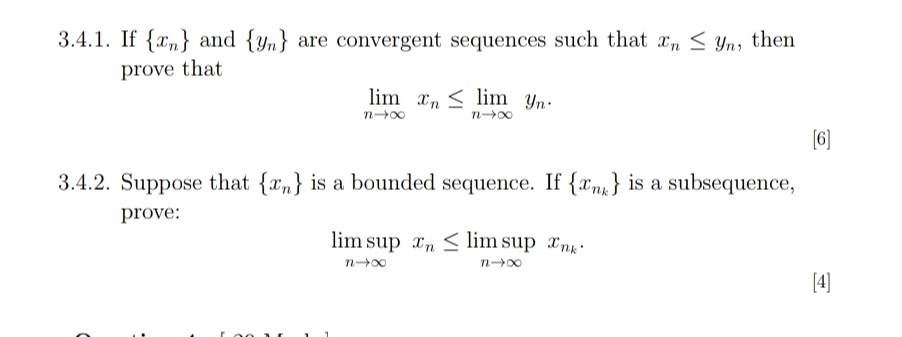 Solved 3.4.1. ﻿If {xn} ﻿and {yn} ﻿are convergent sequences | Chegg.com