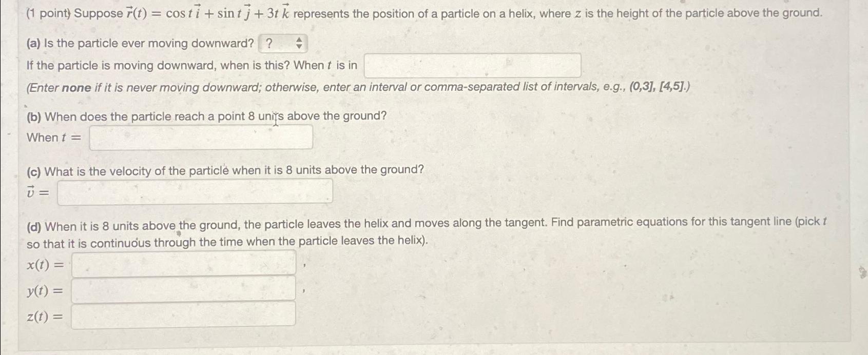 Solved (1 ﻿point) ﻿Suppose | Chegg.com