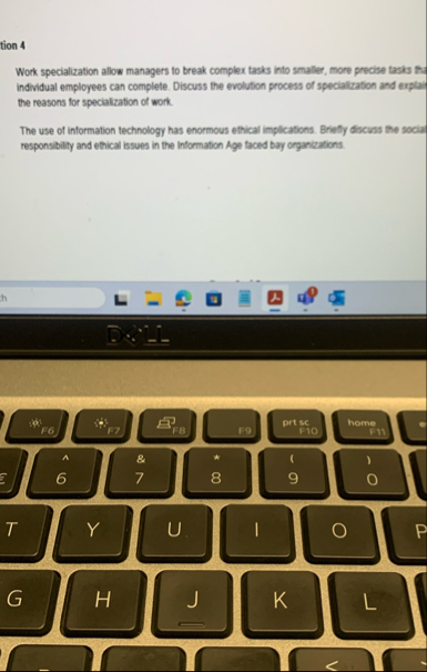 Solved tion 4Work specialization allow managers to break | Chegg.com