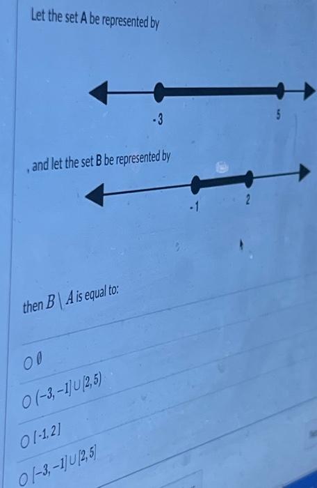 Solved Let the set A be represented by , and let the set B | Chegg.com