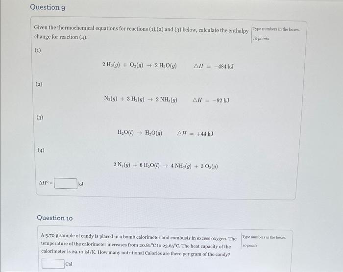 Solved Given the thermochemical equations for reactions | Chegg.com