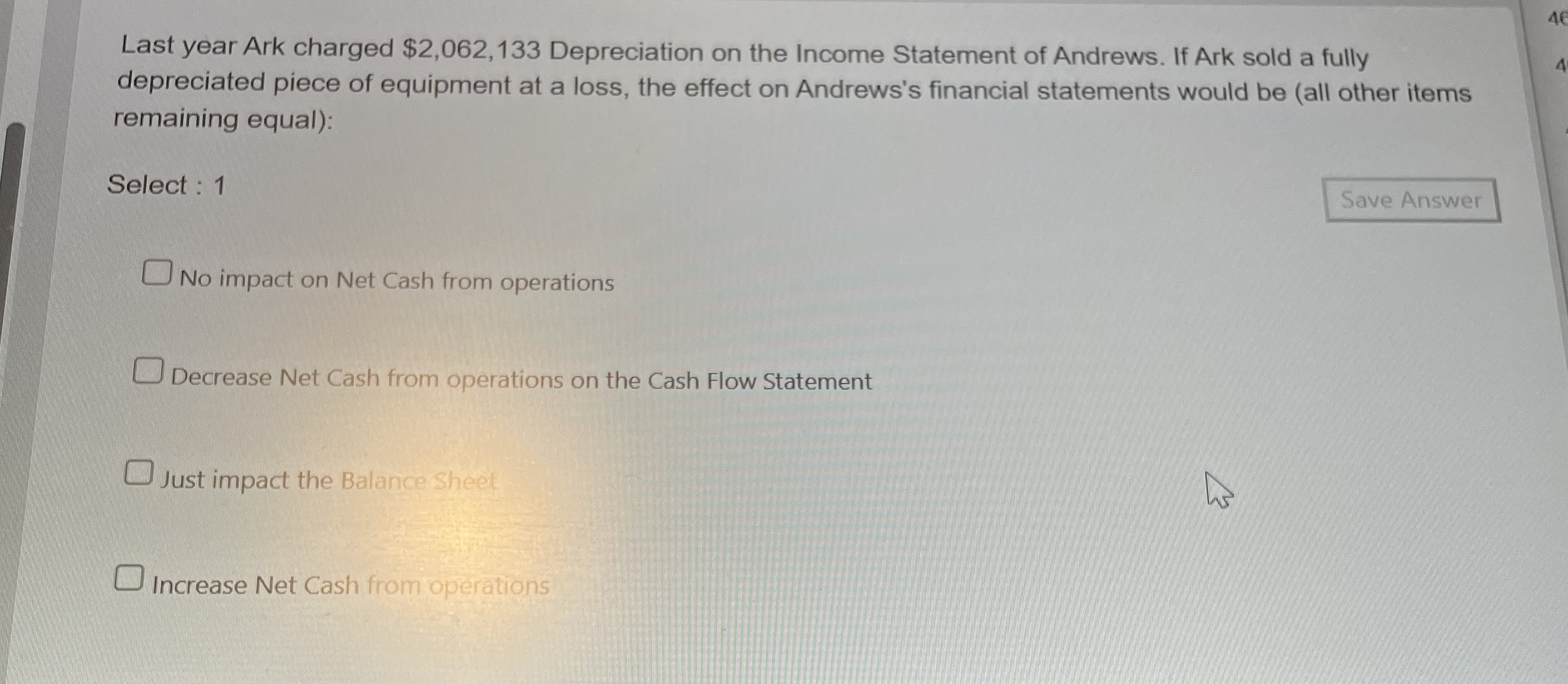 Solved Last year Ark charged $2,062,133 ﻿Depreciation on the | Chegg.com