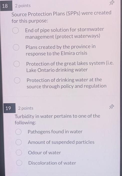 Solved Source Protection Plans (SPPs) were created for this | Chegg.com