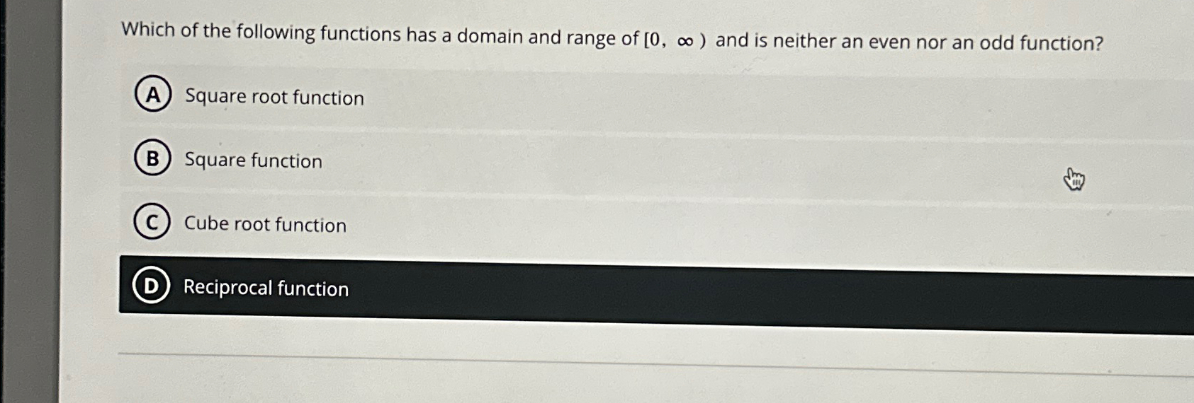 Solved Which of the following functions has a domain and | Chegg.com