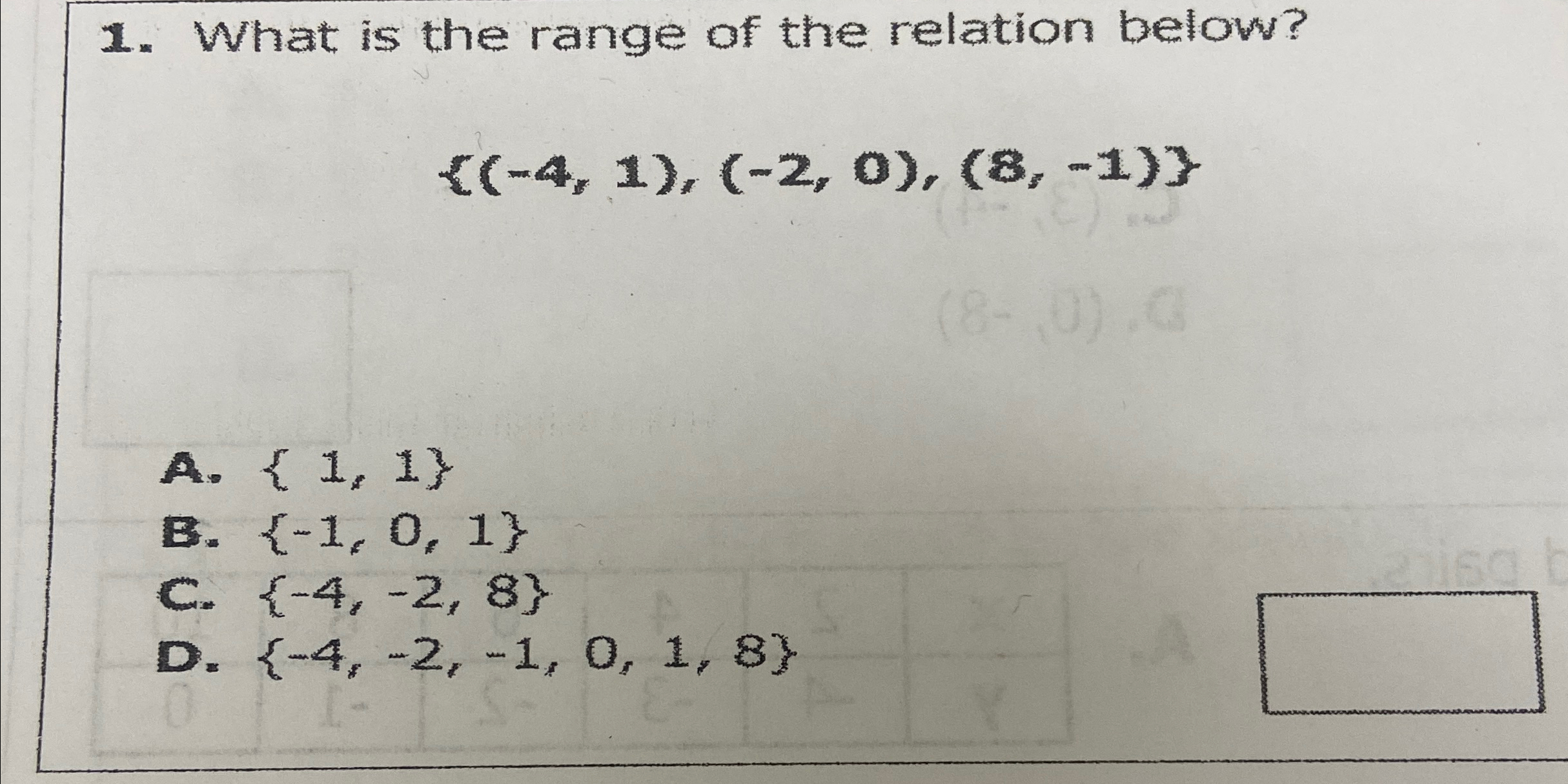 Solved What is the range of the relation | Chegg.com