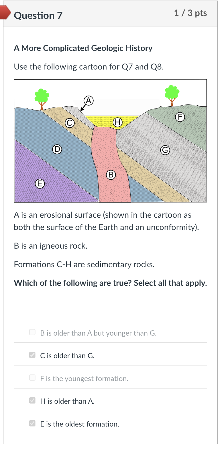 Solved Question 7A More Complicated Geologic HistoryUse the | Chegg.com