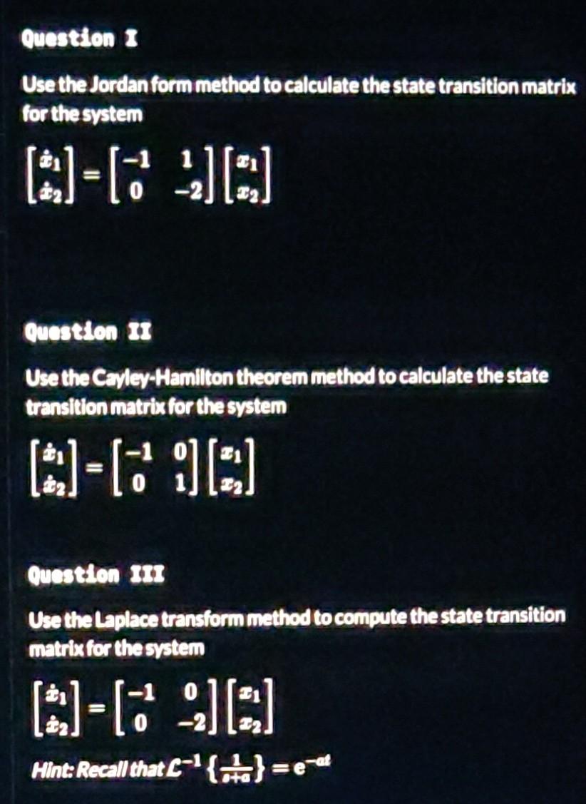 Solved Use the Jordan form method to calculate the state | Chegg.com