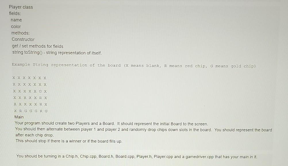 13005 . V Chip class fields: color methods: | Chegg.com