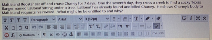 Solved Mattie and Rooster set off and chase Chaney for 7 | Chegg.com