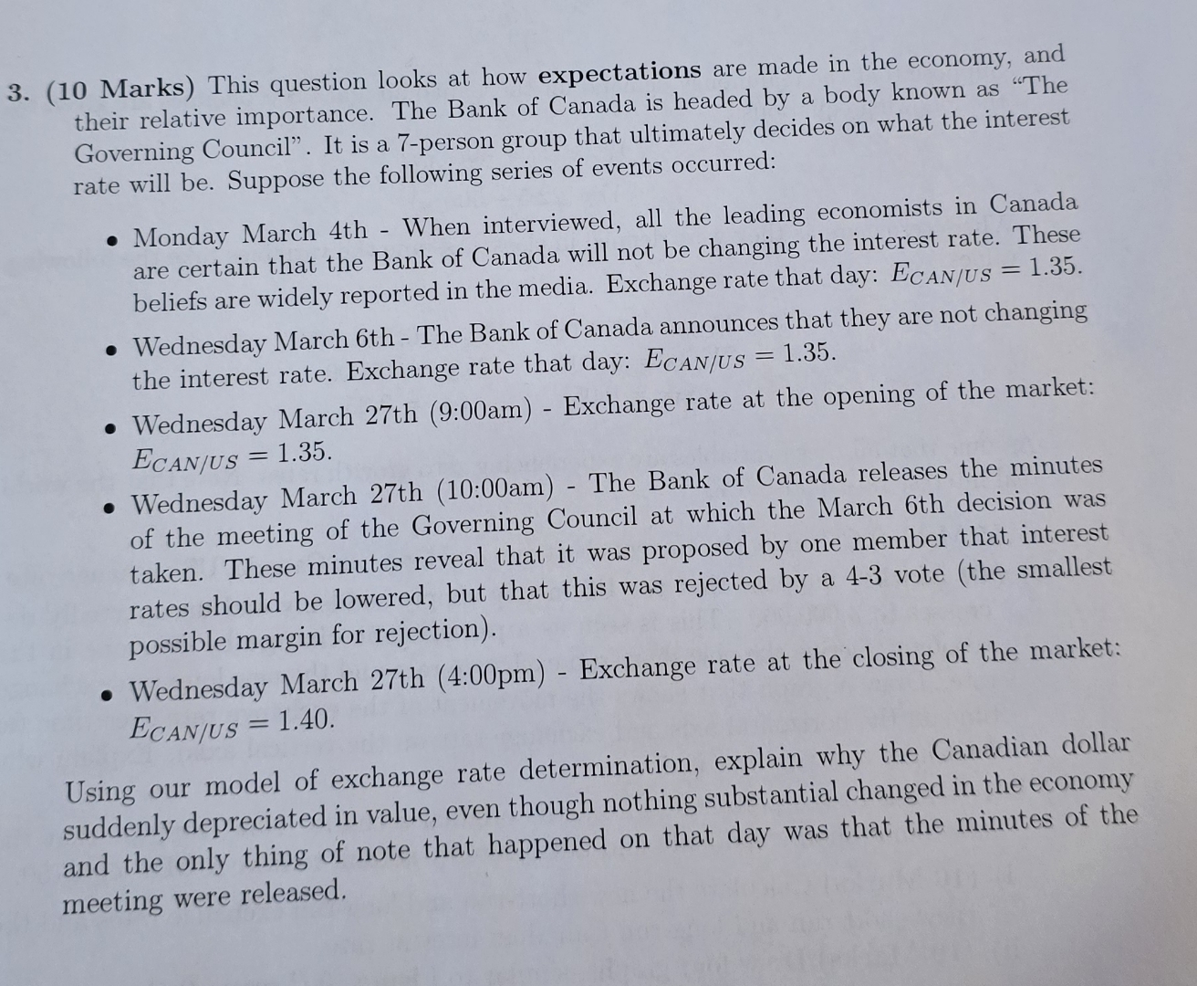 Solved (10 ﻿Marks) ﻿This question looks at how expectations | Chegg.com