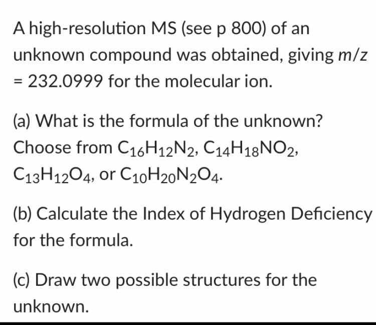 Solved I need help with the following mass spectrometry | Chegg.com